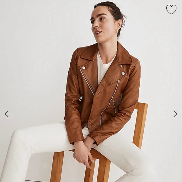 Madewell | Jackets & Coats | Madewell Washed Leather Moto Jacket Dried ...